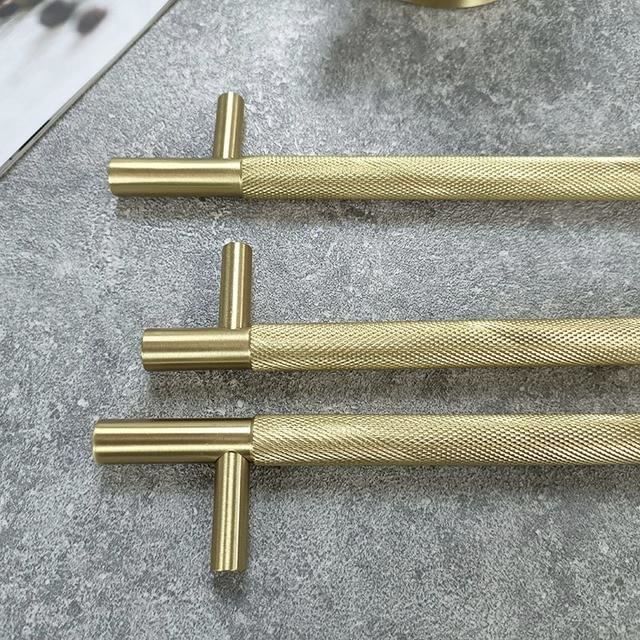 Bouton - Poignées de meuble texturées en laiton doré, pour armoire ...
