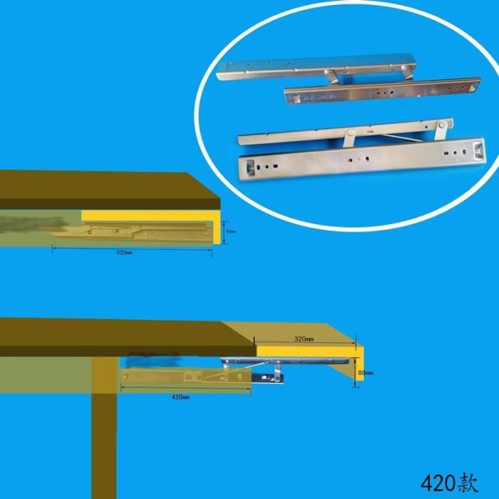 Rail de levage coulissant de table, rail de support de table à manger ...