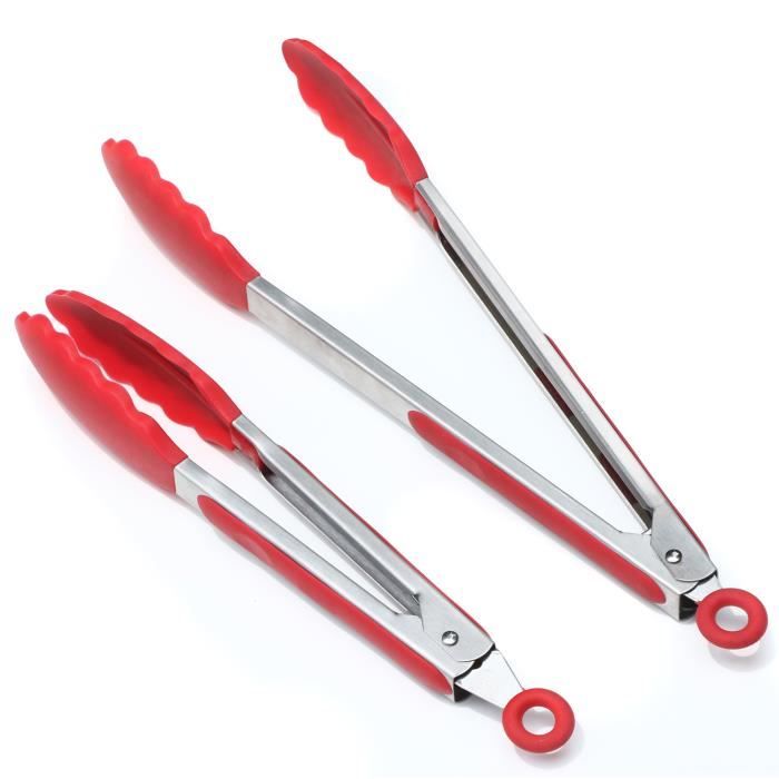 TRIXES Ensemble de Deux Pinces de Cuisine Résistantes à la Chaleur avec ...