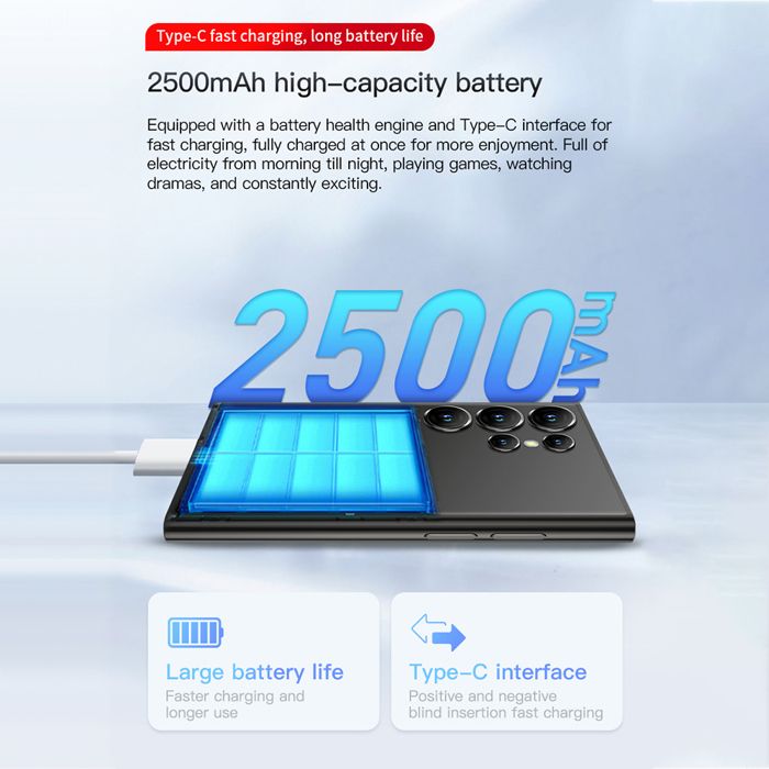 AIEK S24 PRO MAX 4G Smartphone 3.0 pouces 2GB+16GB Arrière 5MP Double ...