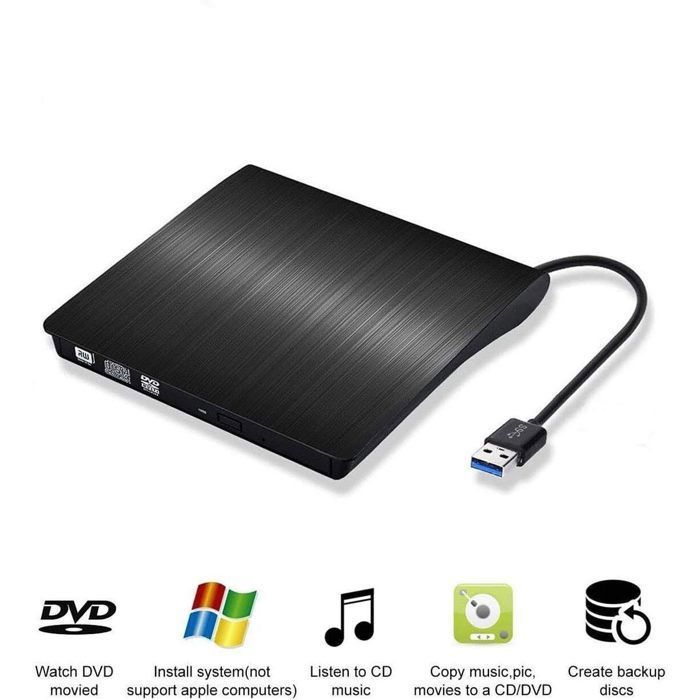 Lecteur DVD externe USB 3.0 , gravure DVD-RW, compact, pour Windows/Mac ...