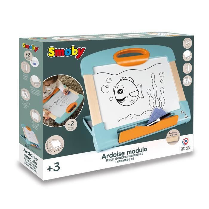 Smoby - Ardoise nomade - 3 utilisation différentes - Inclus : 1 feutre ...