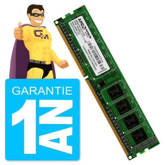 8Go RAM DDR3 PC3-12800U AMD Radeon R538G1601U2S-UGO DIMM PC Bureau ...