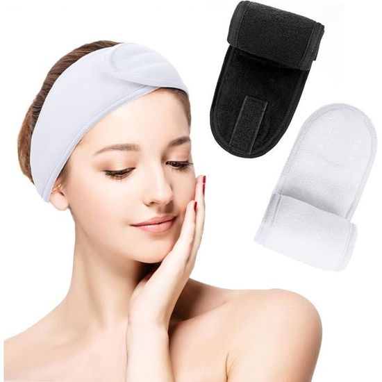 Lot De 2 Bandeaux De Spa Bandeau Réglable Pour Lavage Du Visage ...