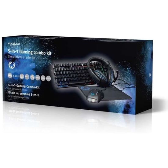 Combo De Jeu Kit | 5-En-1 | Clavier, Casque, Souris Et Tapis De Souris ...