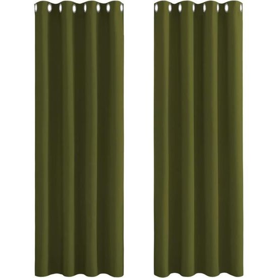 Rideaux Salon - 2 Pièces De Rideau Thermique Unicolore Draperies À ...
