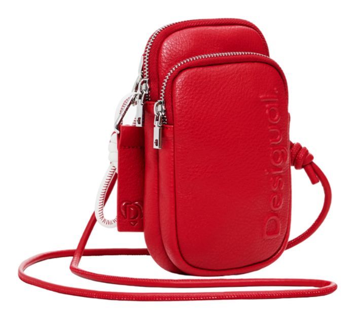 Desigual Sac téléphone portable rouge pour femme - Half Logo Phone Bag ...