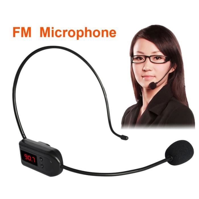 Microphone sans fil FM, casque, Microphone, Radio, pour haut-parleur ...