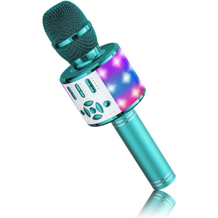 Microphone Bluetooth Sans Fil, Micro Enfants avec Lumières LED, Mini ...