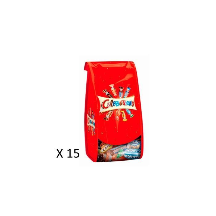 Lot de 15 Mini Pochons CELEBRATIONS- Mélange Chocolats - 15 x 196G - Cdiscount Au quotidien