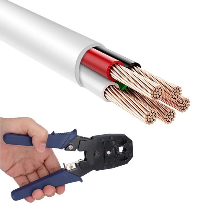 Cikonielf Pince à sertir de câble réseau Outil de Sertissage 3 en 1, Réseau à Sertir en Acier à ...