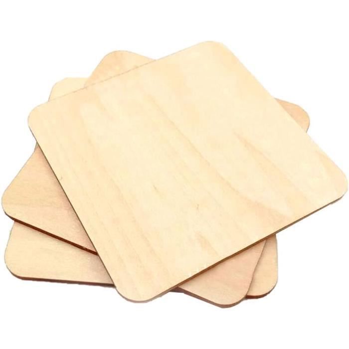 20 x 20 x 2 mm Lot de 100 plaques carrées en bois pour loisirs créatifs ...