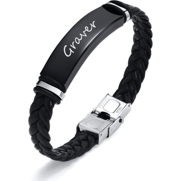 Bracelet Cuir Personnalisé Cadeau Homme Bracelets Personnalisable ...