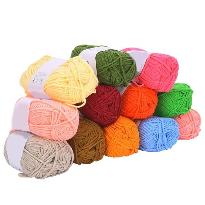 Fdit fil de crochet 12 Couleurs Lait Coton Fil Crochet Coton Fil À ...