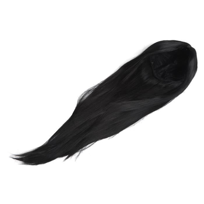 Mxzzand Perruque longue droite noire Perruque noire longue et droite ...