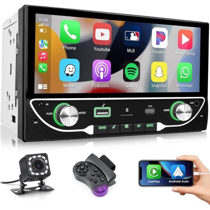 Autoradio 2 Din Avec Apple Carplay Android Auto Avec Bluetooth Eq, Écran Tactile Hd Poste Radio ...