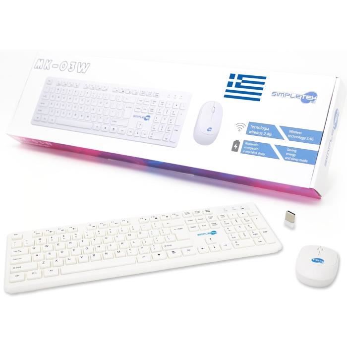 Kit Souris Et Clavier Sans Fil 2,4G Layout Gr Greco | Greek Keyboard ...