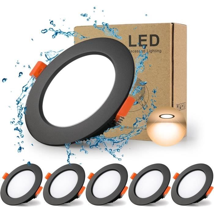 Spot Led Encastrable Noir Extra Plat,BAGZY 5 Pack 7W 700LM 70W ...
