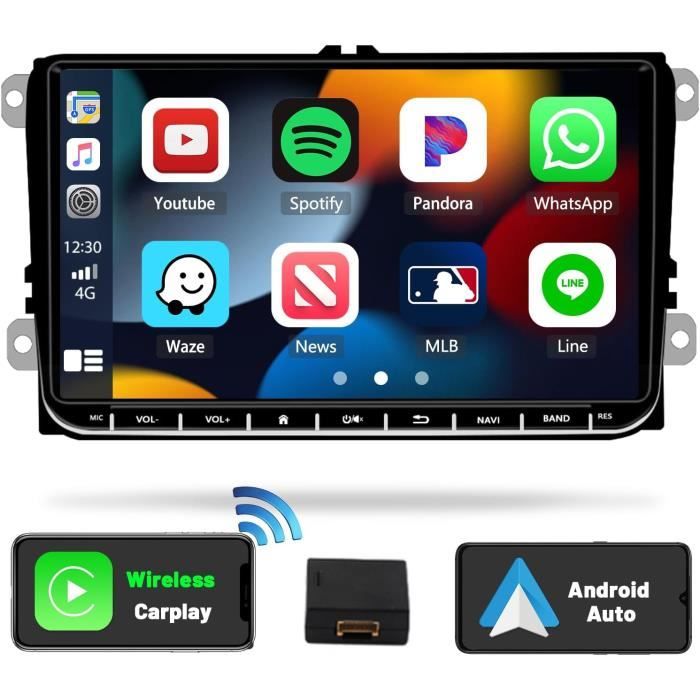 Android 13 Autoradio Pour Golf Vw Radio Carplay Et Android Auto Gps Wifi, 9'' Écran Tactile ...
