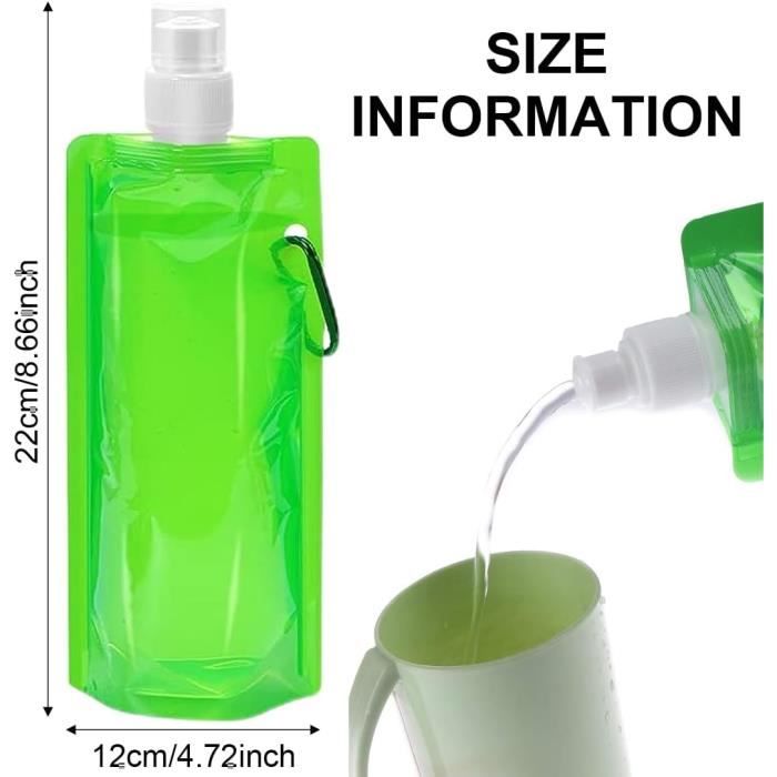 6 PCS 480ml gourde sport gourde pliable soft flask bouteilles d'eau ...