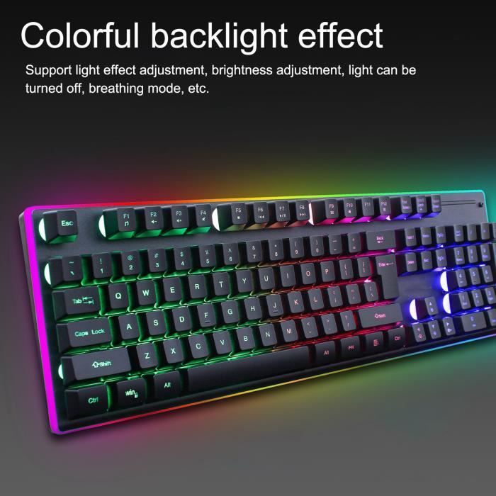 Garosa clavier souris 2.4G Clavier Souris 104 Touches de Charge Sans ...