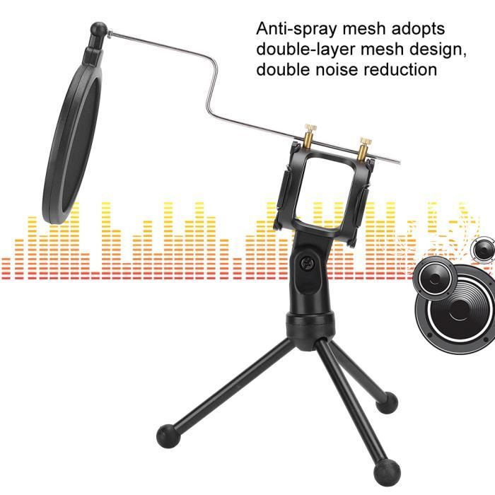 Microphone Anti-Spray Mesh Kit Filtre réglable double couche, Filtre ...