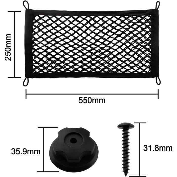 Filet Rangement Voiture, 2 Pièces Filet Coffre Voiture, Elastique Filet ...
