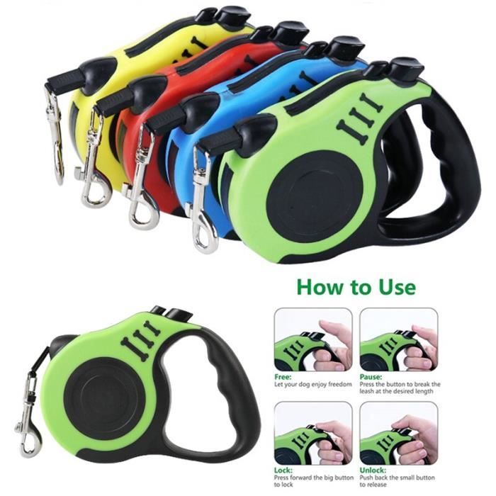 3M/5M Automatic Extending Dog Leashes Retractable Walking Running Leads ...