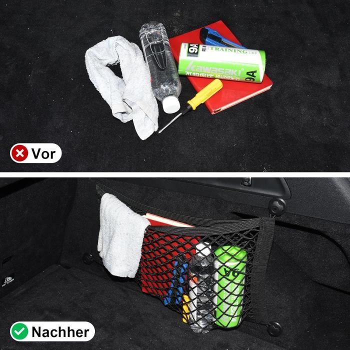 Filet Rangement Voiture, 2 Pièces Filet Coffre Voiture, Elastique Filet ...