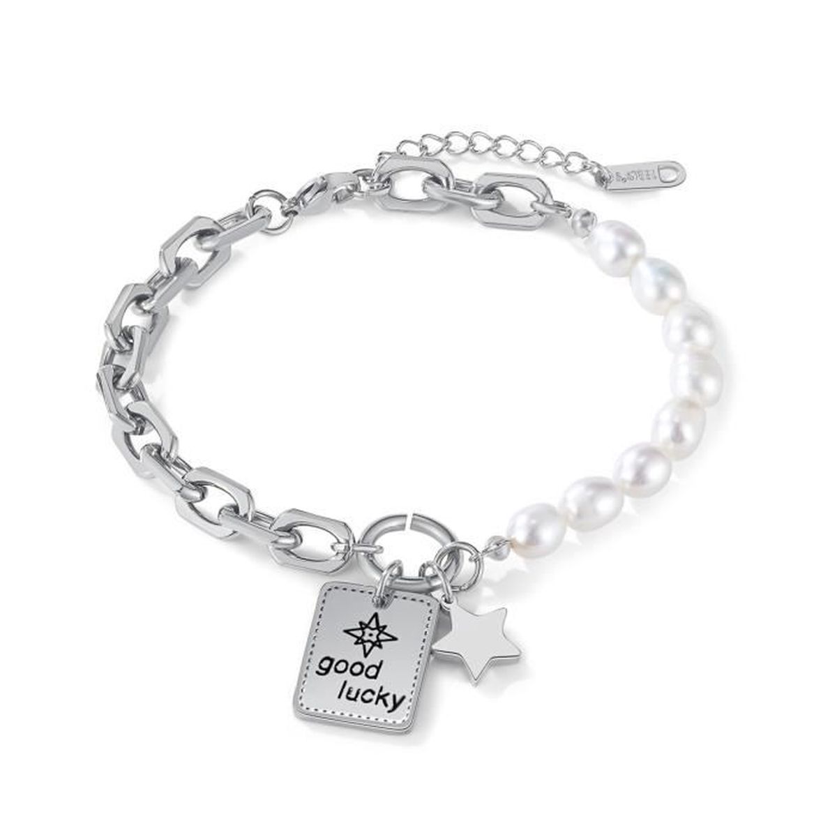 Bracelet Femme - Gourmette - Jonc - inox - 19+4cm - argent - Achat ...