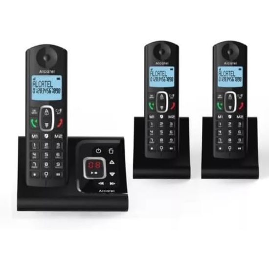 Alcatel Téléphone Fixe sans Fil avec Répondeur Trio,F685,Noir ...