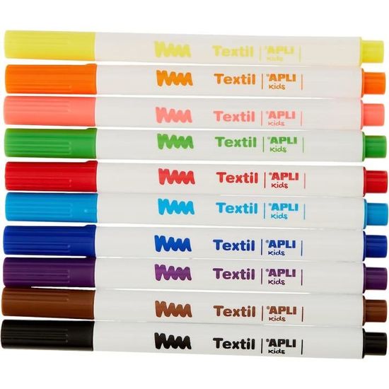 18220 - Feutres Pour Textile Couleurs Assorties X10 - Idéal Pour Tous ...
