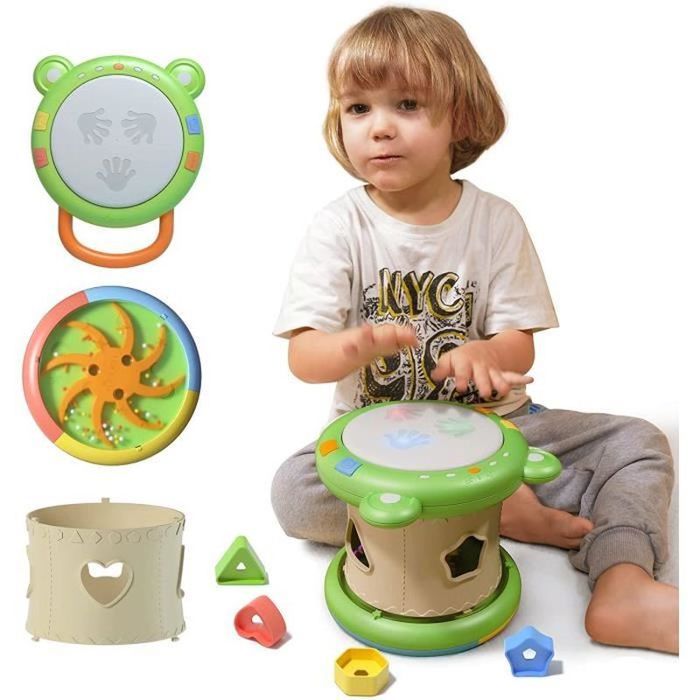 TABLE ACTIVITE - JOUET D'ACTIVITE Musical Bébé Tambour Interactif MARSEE - 12 Sons d'Animaux 8 ...