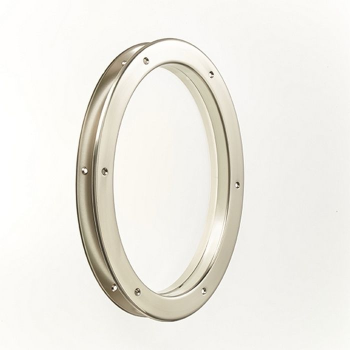 Hublot de porte métal ovale nickelé mat 28x38cm - Cdiscount Bricolage
