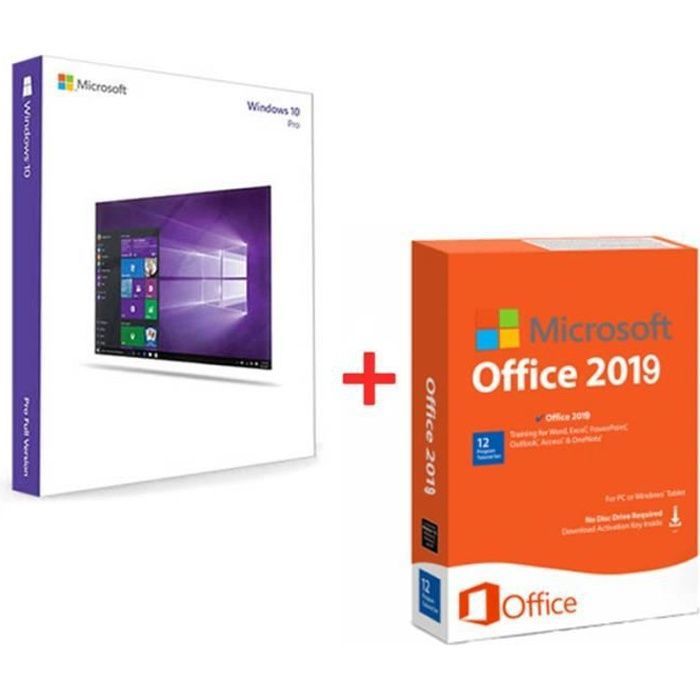 Windows 10 Pro + Office 2019 Pro (NOUVEAU) - Livraison 2H par email ...