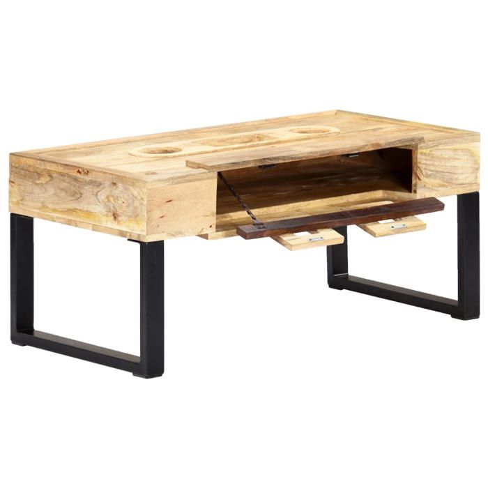 Table basse en bois de manguier - KALISSE - Style cassette - 100x52x45 ...