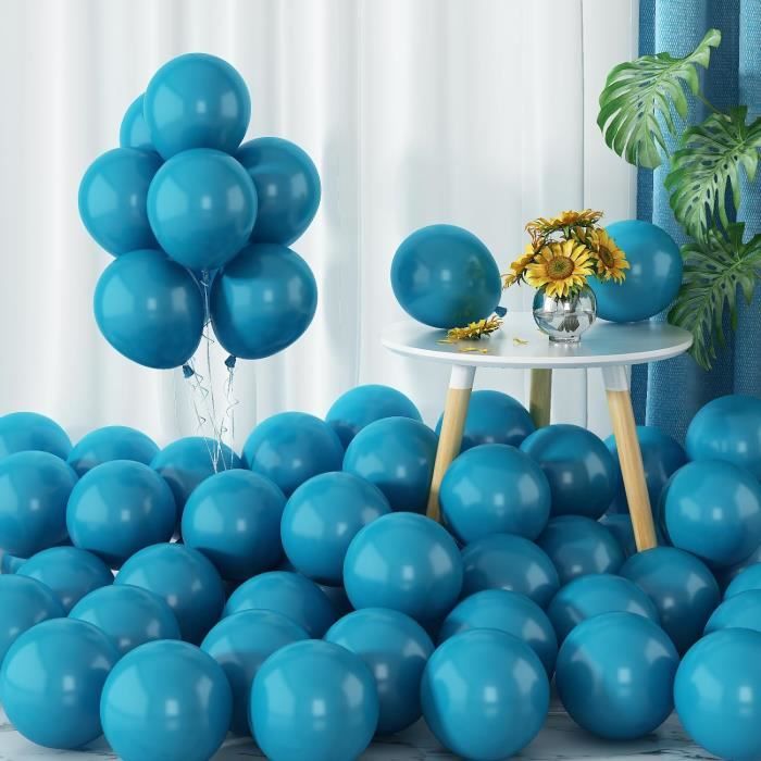Lot De 60 Ballons Bleus Paon - Petits Ballons Bleu Turquoise - En Latex ...