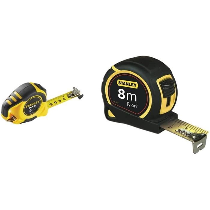 Mesure Double marquage magnétique 5m x 25mm Bouton de Verrouillage Large & Mètre Tylon Bi ...