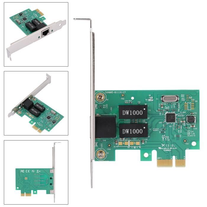 Carte LAN Gigabit Adaptateur de carte réseau PCI-E Gigabit Ethernet 10 ...