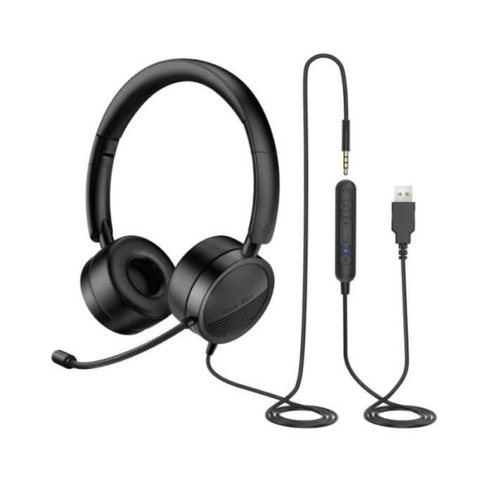 New Bee Casque PC Casque Micro Filaire USB35mm Oreillette ...