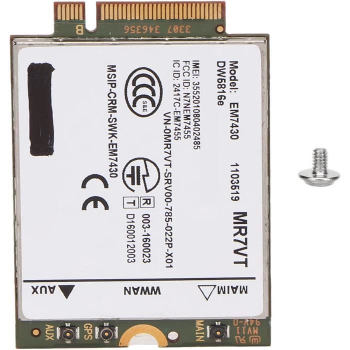 Carte Réseau 4G LTE pour Dell Latitude 7280 7285 7290 7389 7390 7480 ...