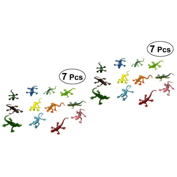 14 pcs lézard réaliste jouet drôle lézard jouet figure fiche fête ...