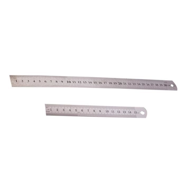 Règle en métal de règle de l'acier inoxydable 2Pcs 15cm / 30cm pour le ...