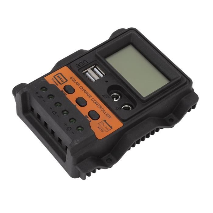 Contrôleur de charge solaire - HURRISE - K1688 - Double USB - 12V 24V - Grand écran LCD ...