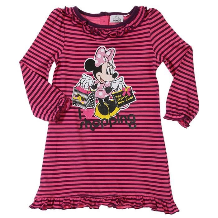 Chemise de nuit manches longues fille Minnie ra... Rose - Cdiscount ...