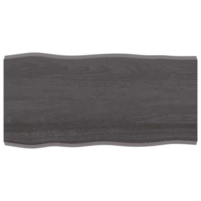 Dessus de table - Pwshymi - Chêne massif - Gris foncé - 100x50 cm ...