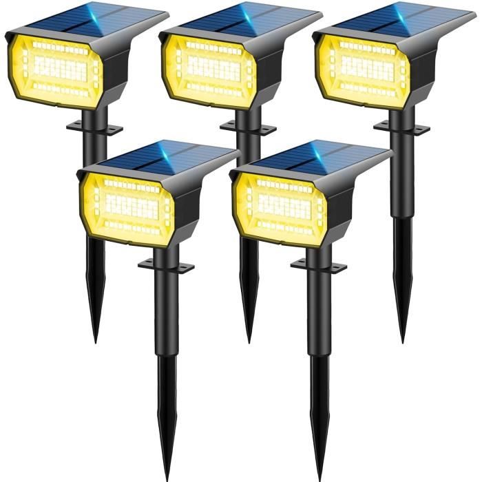 Spot Solaire Exterieur [5 Pack-72Led], 3 Modes Ip67 Étanche Lampes Solaires Exterieures Jardin ...
