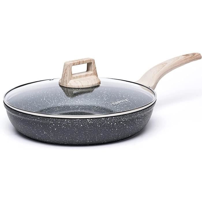 Poele Induction 26 Cm Avec Couvercle, Revêtement Antiadhésive De Granit ...