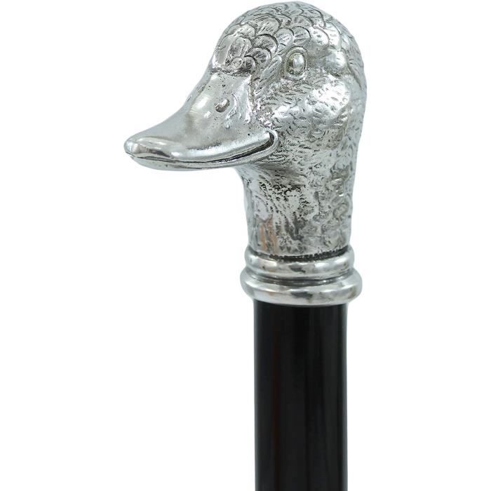 Canne de Marche en étain argenté et Bois Canard - SSS - Classique et ...