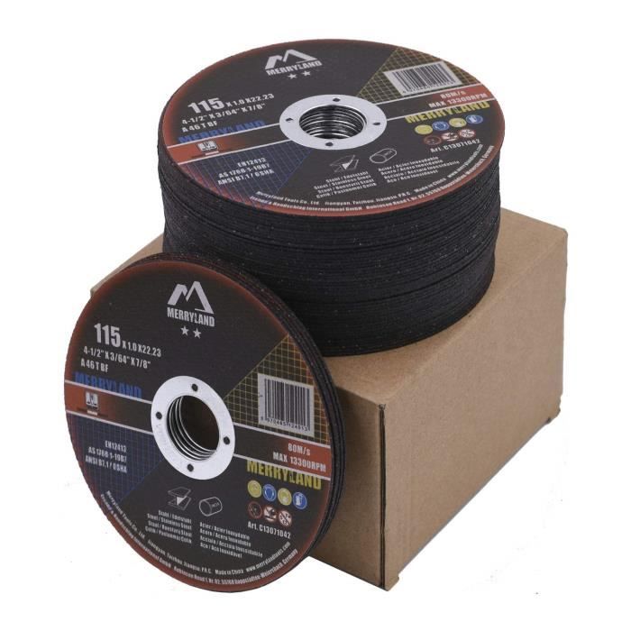 Merryland Disque à Tronçonner 115 Métal INOX Acier Fer, 115 X 1,0 mm ...